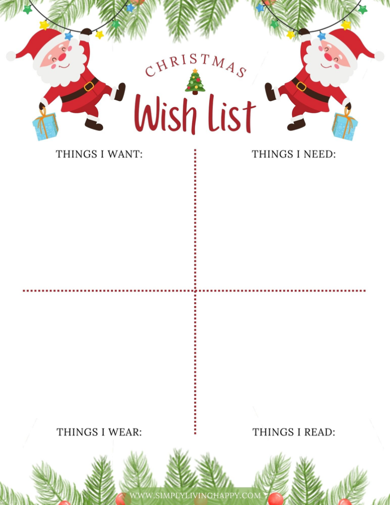 Best Printable Wish List Template Free Downloads!